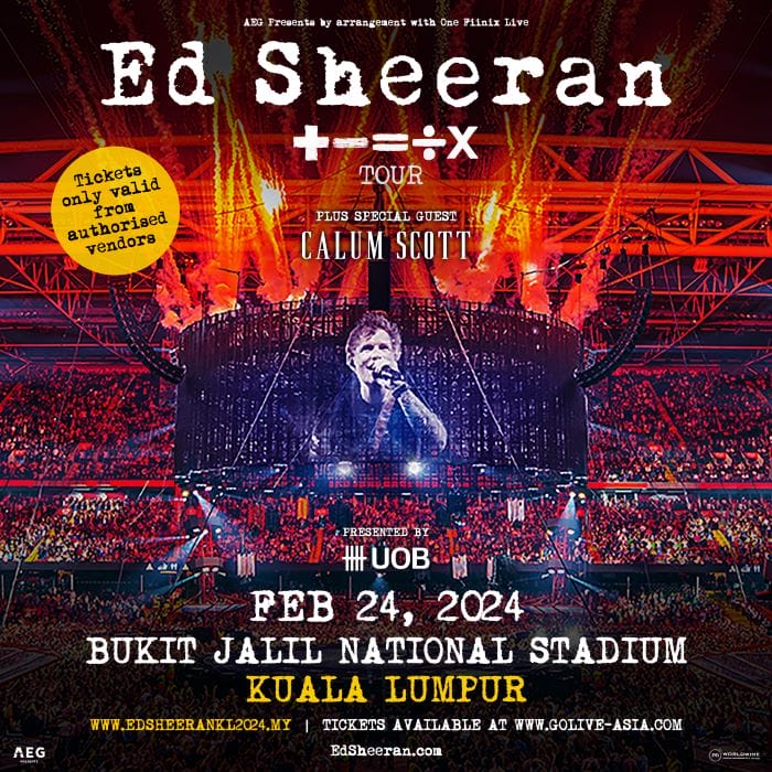 Ed Sheeran Will Tour Malaysia In Feb 2024 With Special Guest Calum Scott