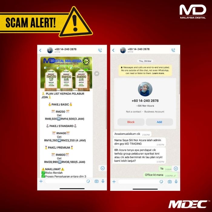 Investment Scam Using MDEC Name Surfaces