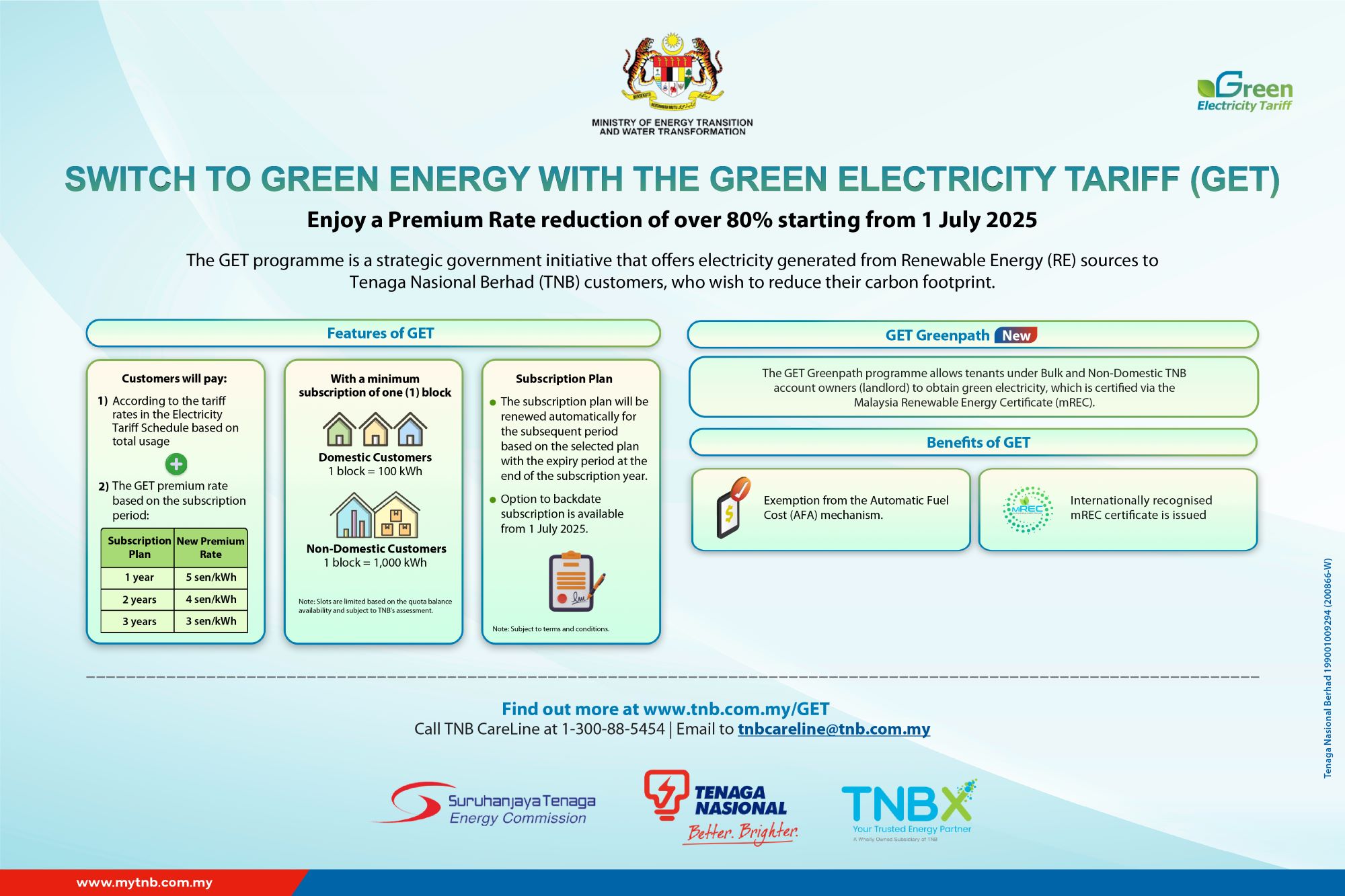 Switch To Green Energy With The Green Electricity Tariff (GET)